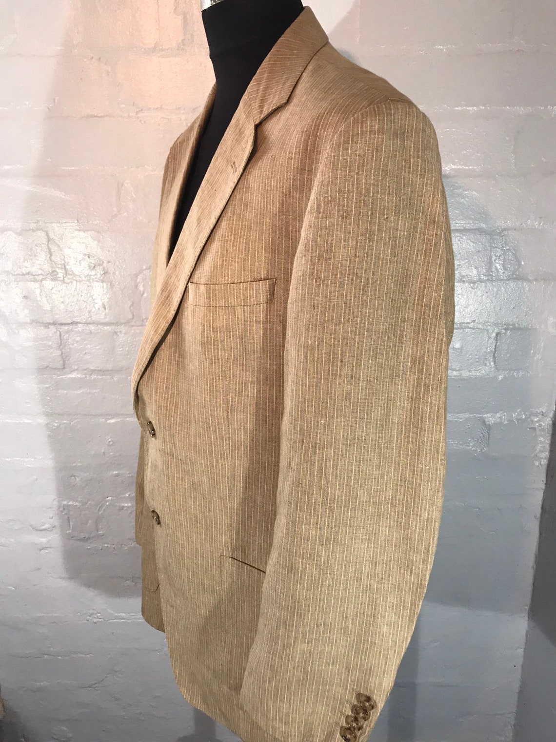 Jaeger 90s Linen Sports Jkt-blazer-striped Jkt “jaeger”lightweight ...