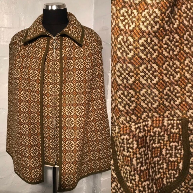 Vtg welsh tapestrywool cape & waistcoat Dafydd Snowden design | Etsy
