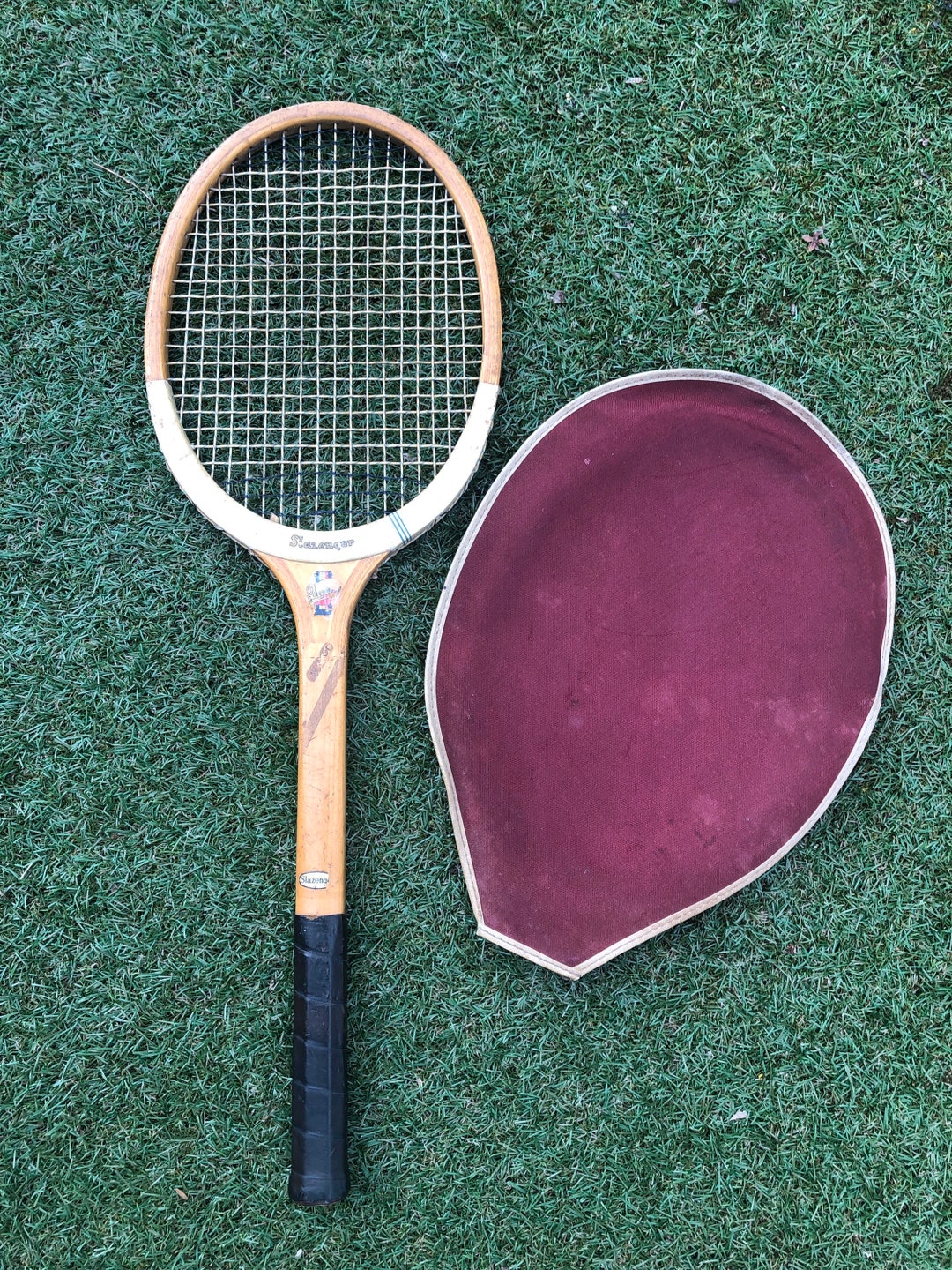 Vtg Wooden Tennis Racket Circa 1950s Slazenger “queens “ Made in ...