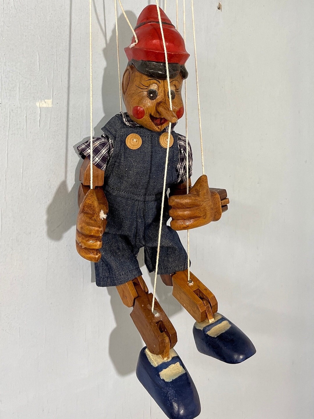 Vtg 90s Wooden Puppet Pinocchio-new Item(dead Stock)hand Made-hand ...