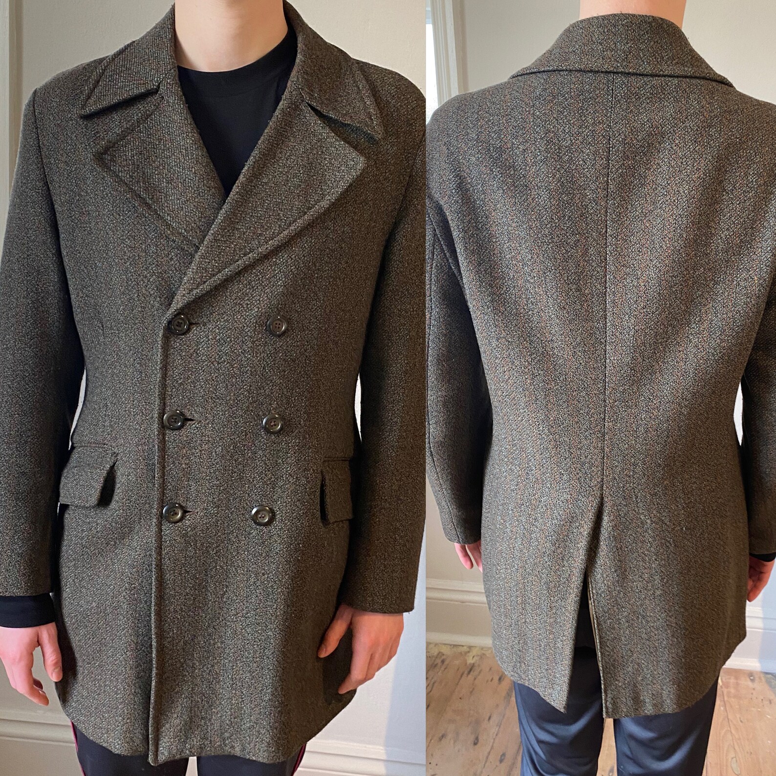 Vtg 70s Gents Long Jkt/ Coat Crombie Double Breasted Jackson - Etsy UK