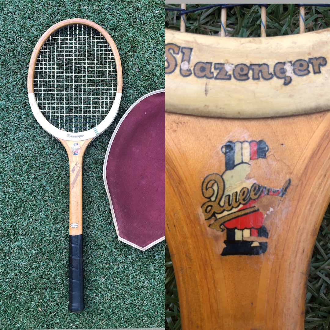 Vtg Wooden Tennis Racket Circa 1950s Slazenger queens Made in England ...