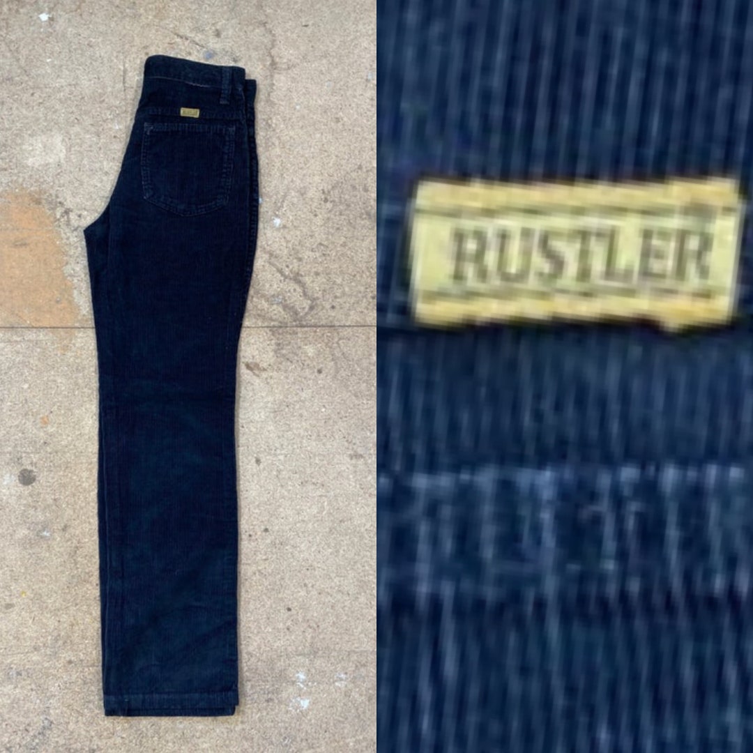 Vtg niños 25 w cordón pantalones de pierna recta Rustler hecho en EE.UU ...