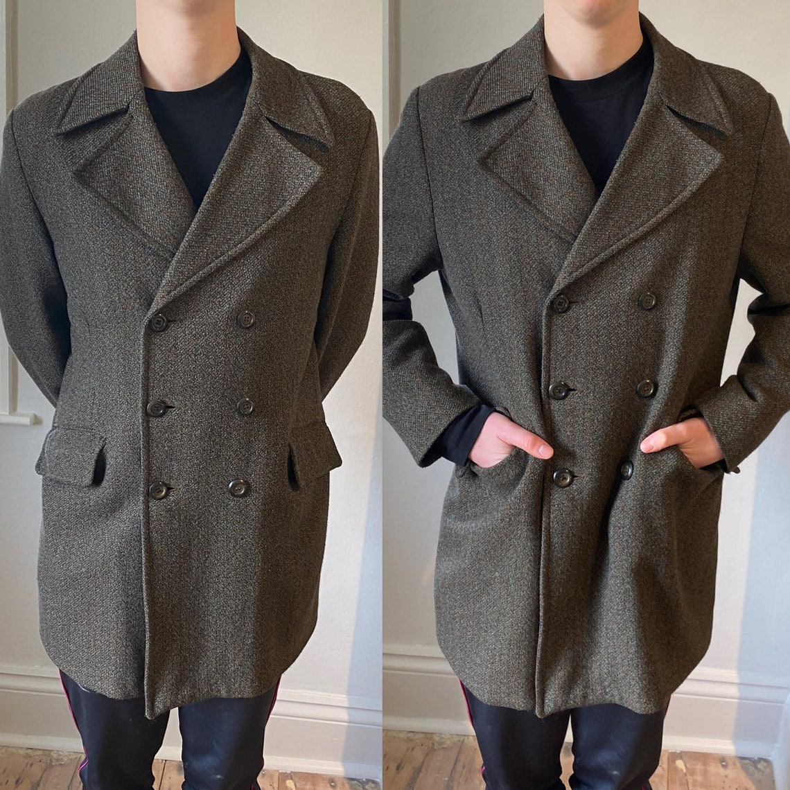 Vtg 70s Gents Long Jkt/ Coat Crombie Double Breasted Jackson - Etsy UK