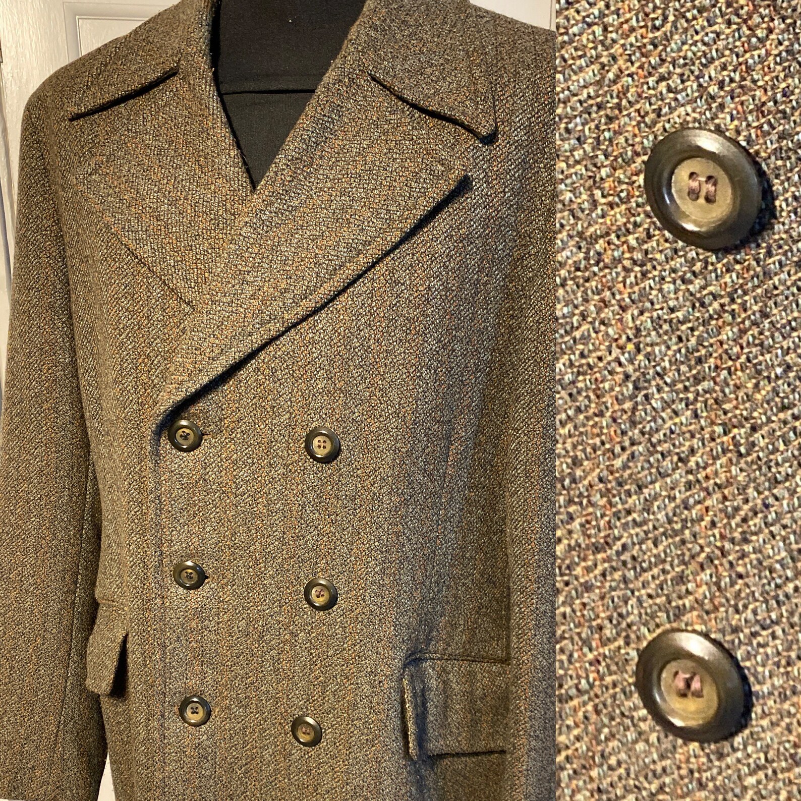 Vtg 70s Gents Long Jkt/ Coat Crombie Double Breasted Jackson - Etsy UK