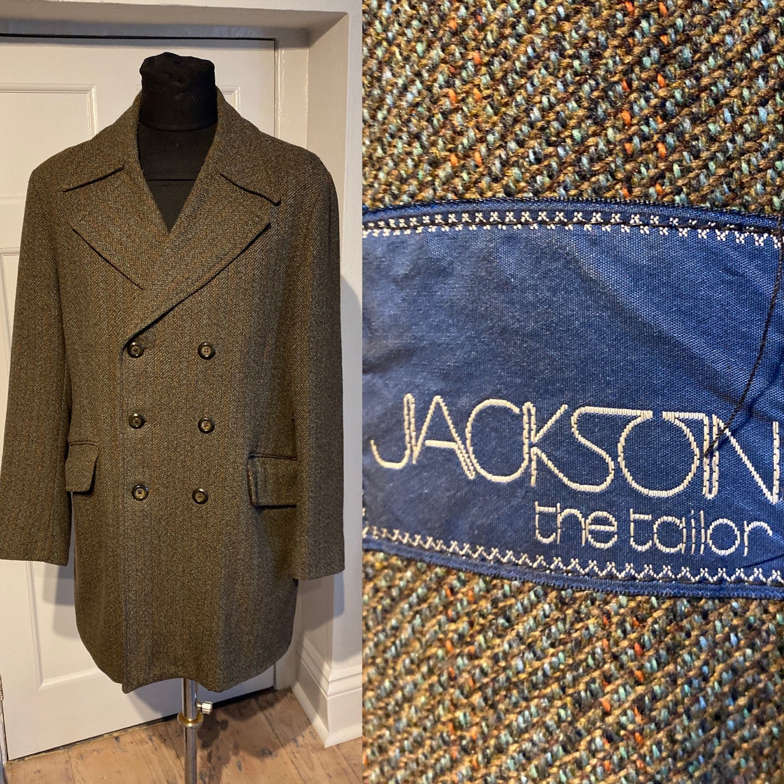 Vtg 70s Gents Long Jkt/ Coat Crombie Double Breasted Jackson - Etsy UK