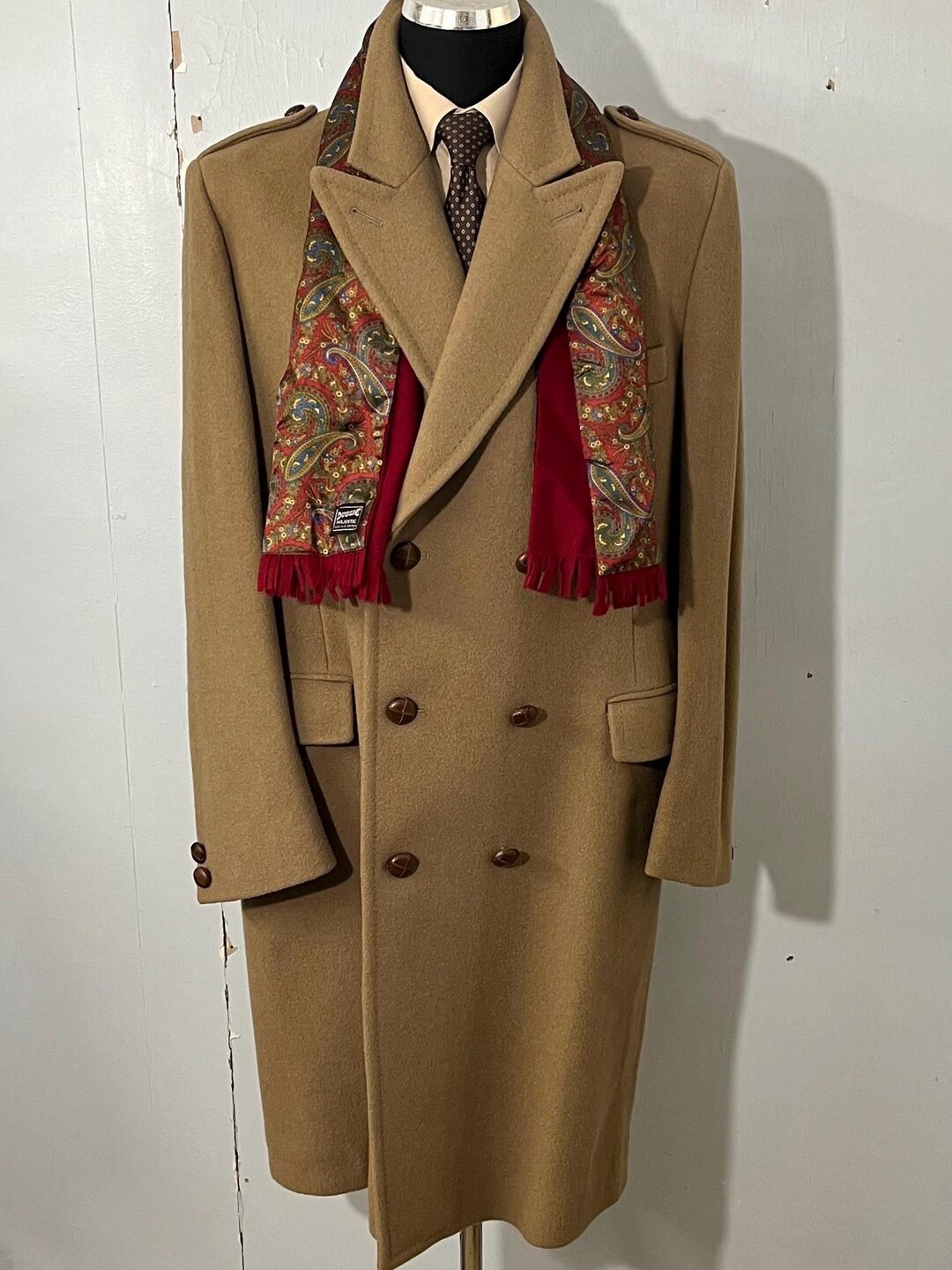 Vtg L 60s Gents Camel Pure Wool Luxary Coat-epaulets - Made in England ...