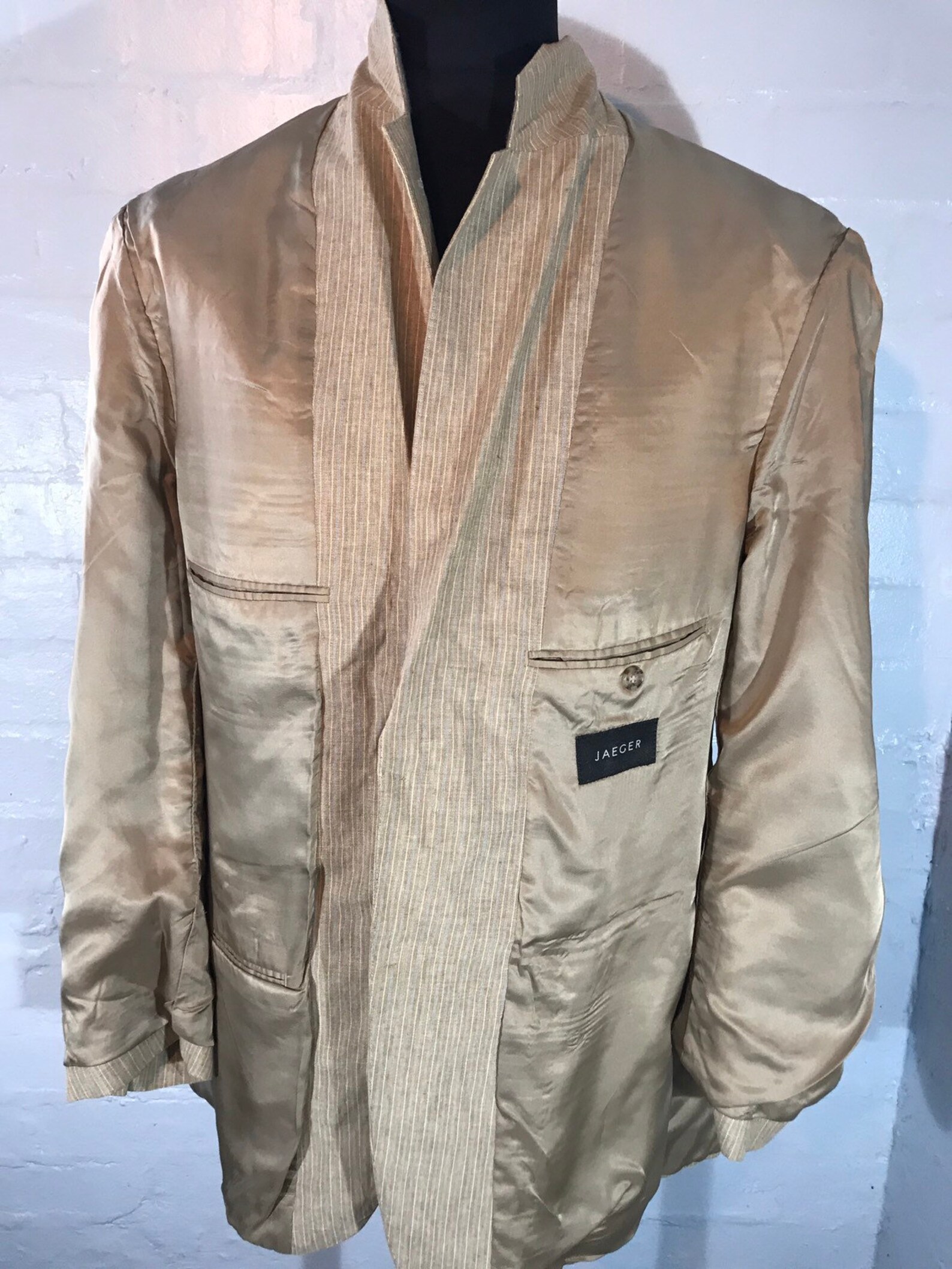 Jaeger 90s Linen Sports Jkt-blazer-striped Jkt “jaeger”lightweight ...