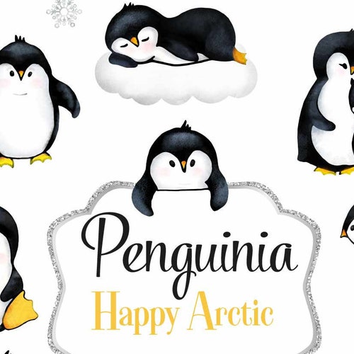 Winter Clip Art/ Penguins Watercolor/winter Animals - Etsy