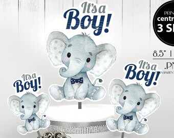 Peanut Elephant Centrepiece for Baby Boy Shower in Light Blue | Etsy