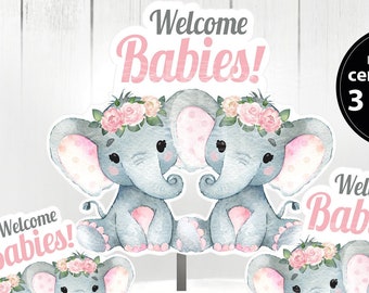 Twin Elephants for Baby Shower - Etsy
