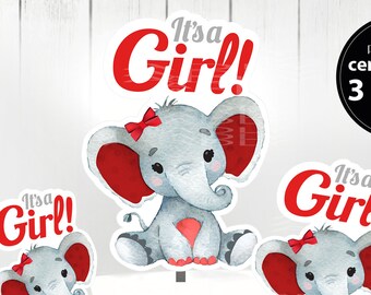 Peanut Elephant Centrepiece for Baby Girl Shower in Pink & | Etsy