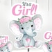 Gray Elephant Clip Art, Baby Girl With Bow Purple,pink,red Colors Plus ...