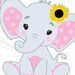 Sunflower Elephant With Pink Ears Svg, Png, Vector File, Sublimation ...