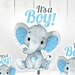 Peanut Elephant Centrepiece for Baby Boy Shower in Light Blue & Gray ...