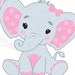 Elephant SVG Set, 4 Boy Elephants With Blue Ears, Polka Dot, Cute ...