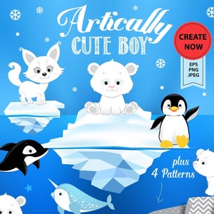 Arctic Clip Art, Polar Bear, Penguin, White Fox, Killer Whale, Unicorn ...