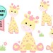 Giraffe Girl Clip Art Yellow Baby Giraffe With Pink Hearts - Etsy