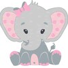 Girl Elephant SVG, Vector Clip Art, Baby Girl Elephant for Baby Shower ...