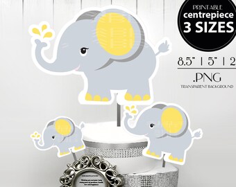 Peanut Elephant Centrepiece for Baby Boy Shower in Navy Blue & - Etsy