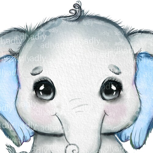 Elephant Boy Clip Art Watercolor. Watercolor Baby Peanut - Etsy