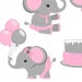 Pink Gray Girl Elephant Clip Art, Baby Grey Peanut Clip Art, Png ...