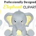 Gray Elephant Clip Art, Baby Yellow Grey Peanut Clip Art, Png. Nursery ...