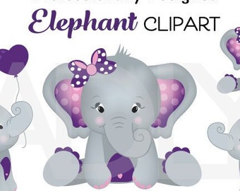 Elephant Pink Gray | Etsy