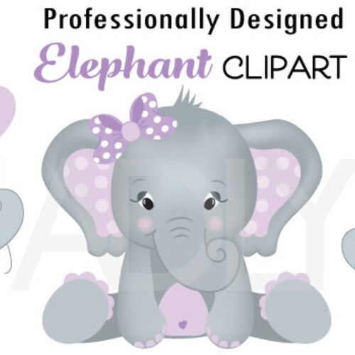 Girl Elephant Shower Baby Elephant Elephants Clip Art Png - Etsy