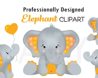 Girl Elephant Clipart Red and gray peanut clip art png file. | Etsy