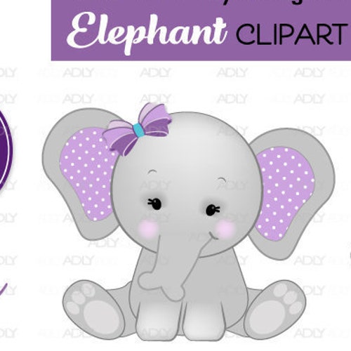 Gray Elephant Clipart Baby Blue and Grey Peanut Clip Art Png - Etsy