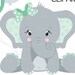 Baby Elephant Clip Art Svg Mint Girl Peanut, Mint Green Girl Elephant ...