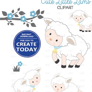Sheep Lamb Cute Clip Art,blue and White Kids Clip Art, Baby Lambie Clip ...
