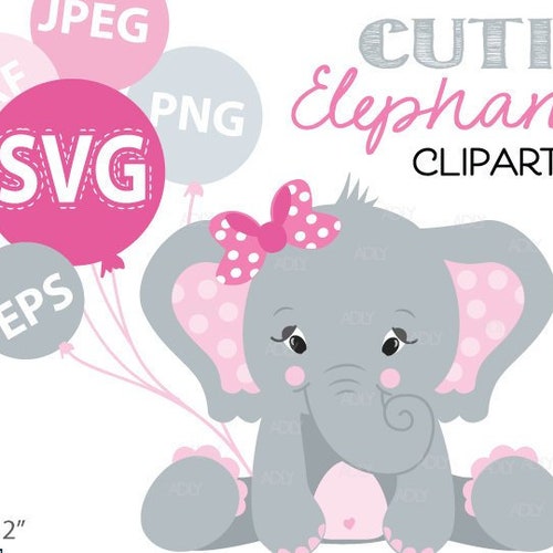 Girl Elephant Shower Baby Elephant Elephants Clip Art Png - Etsy