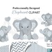 Girl Elephant SVG, Vector Clip Art, Baby Girl Elephant for Baby Shower ...