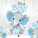 Gray Elephant Clipart, Baby Blue and Grey Peanut Clip Art, Png File ...