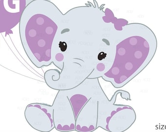 Elephant SVG, Boy, Vector Clip Art, Baby Elephant for Boy Baby Shower ...