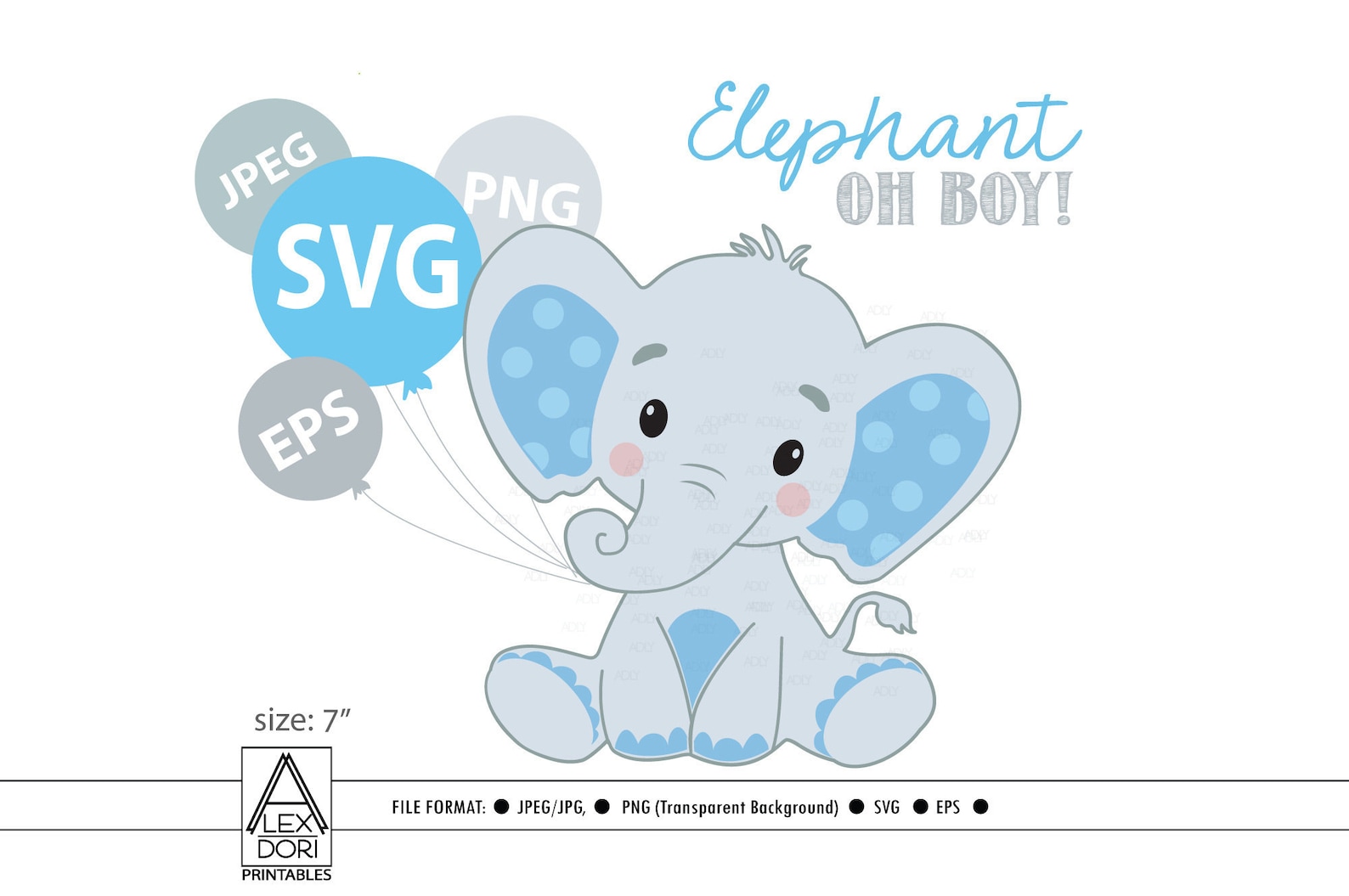 Elephant Svg File Boy Elephant Clip Art Cricut Print and - Etsy