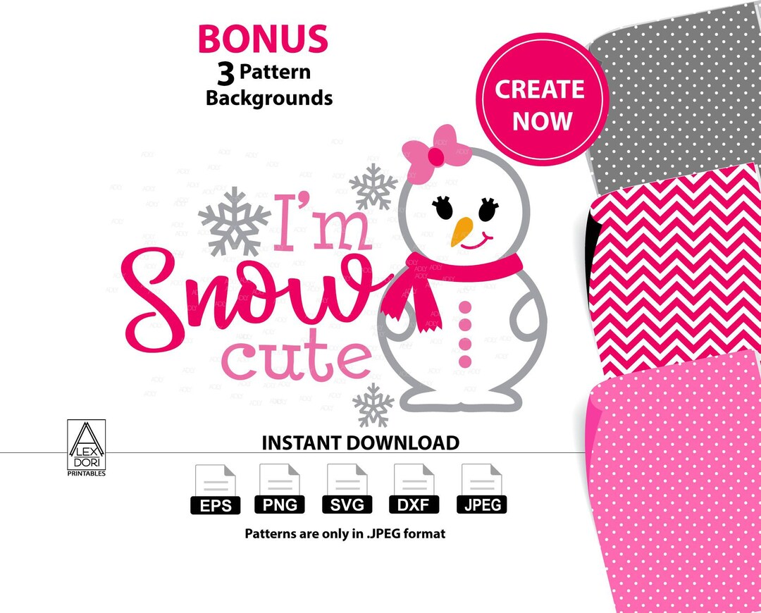 Snowman Girl Svg, I'm Snow Cute Vector Clip Art, Winter Girl ...