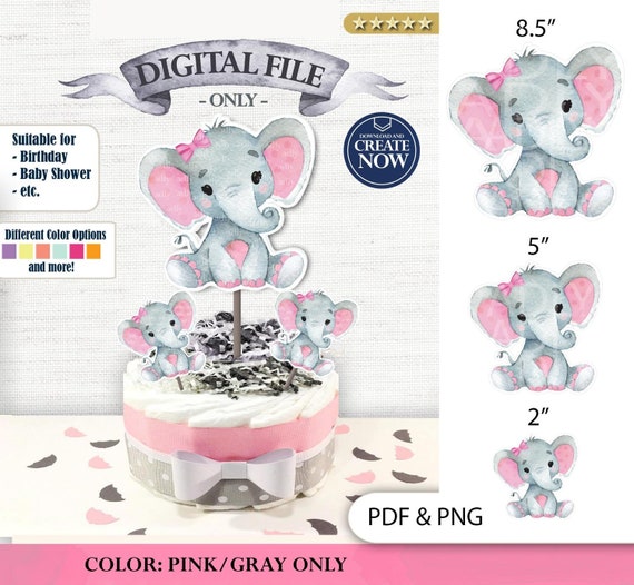 Peanut Elephant Centrepiece for Baby Girl Shower in Pink & | Etsy