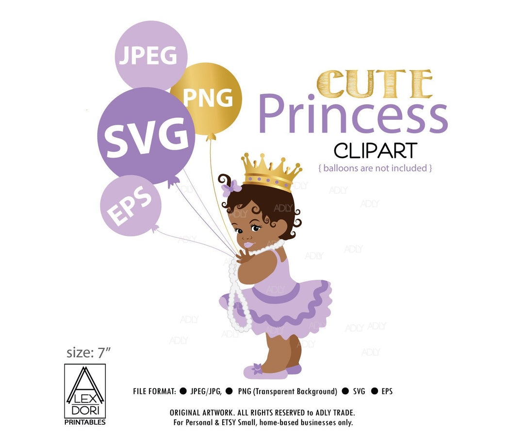 Princess SVG, African Princess Girl Cutting File, Vector, Digital File ...