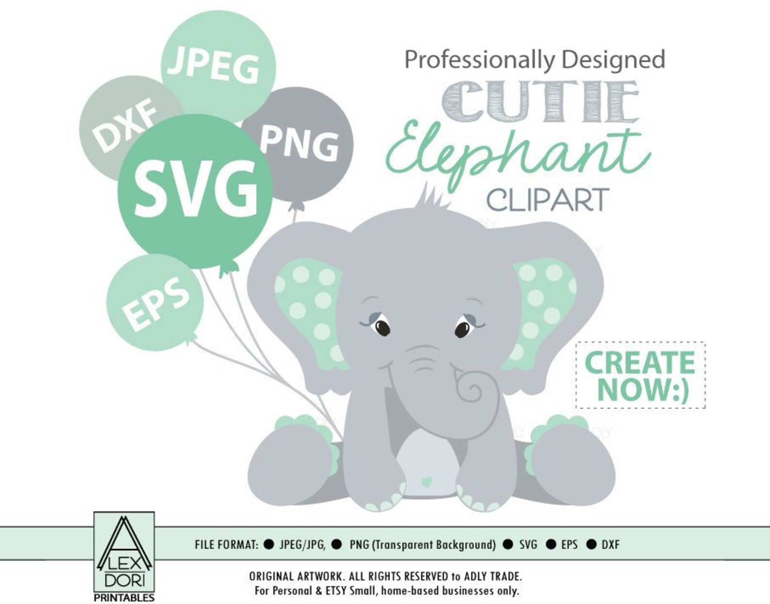 Elephant SVG Boy Vector Clip Art Baby Elephant for Boy Baby - Etsy