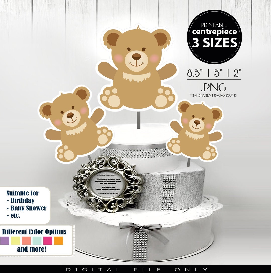 Baby Teddy Bear Centrepiece Clip Art,baby Shower,cake Topper,decoration ...