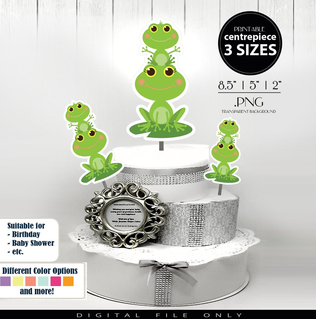 Blushing Mommy and Baby Boy Frog Centrepiece Clip Art,baby Shower,cake ...