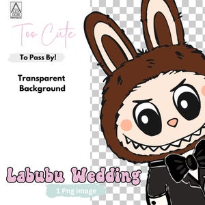 Labubu Wedding Png, Bride and Groom Labubu, Labubu in Dress Png Image ...