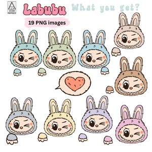 Labubu Winking PNG Images, Bundle of 19 Labubu Digital Files for ...