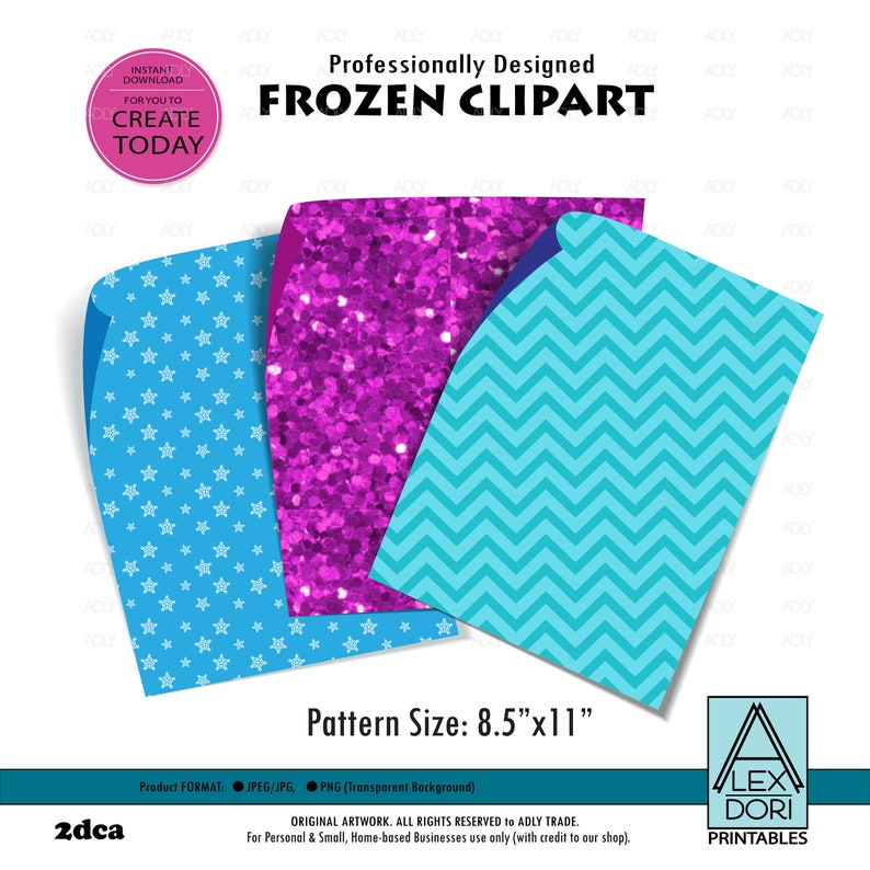 Frozen Princess Clipart, Snow Princess Digital Clipart and Papers, Elsa ...