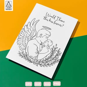 Angel Father Holding Baby SVG | Memorial Father Loss Vector | Dad With ...