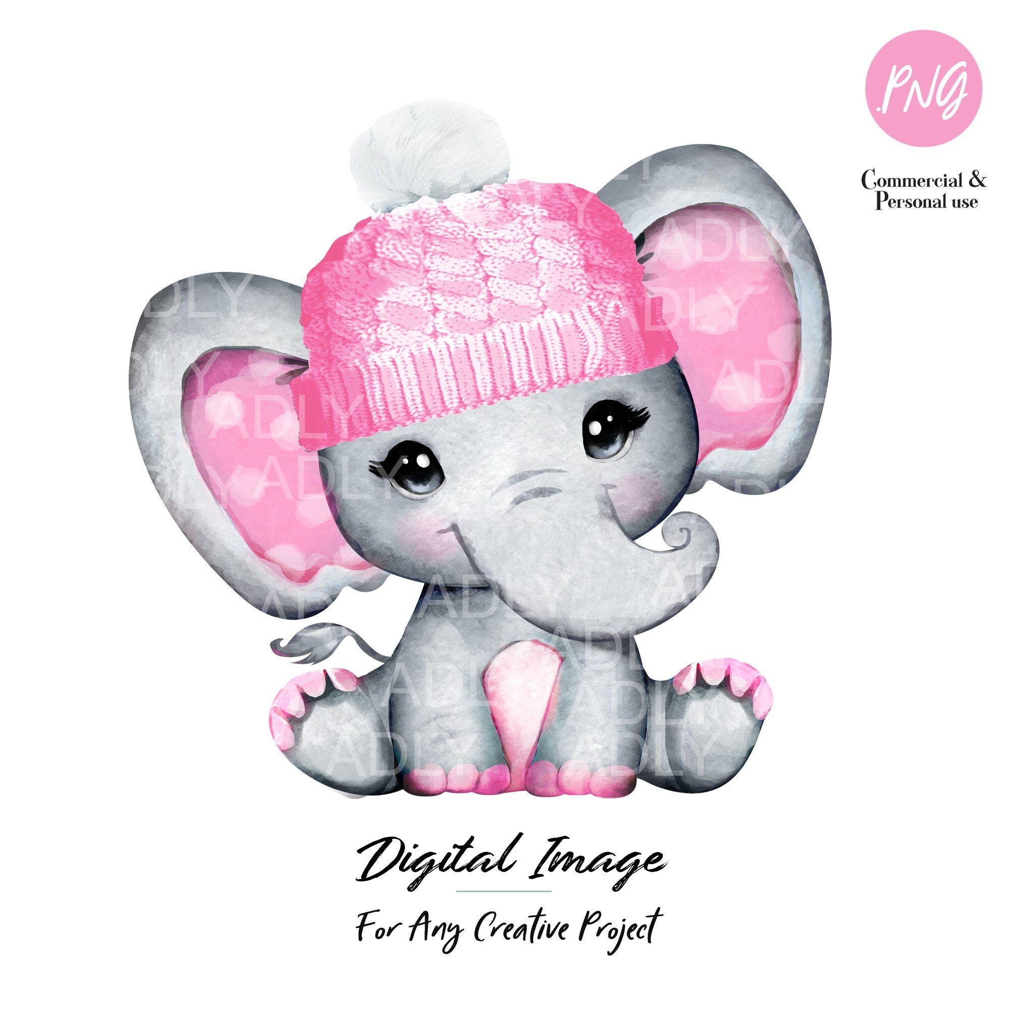 Baby Girl Elephant Clipart