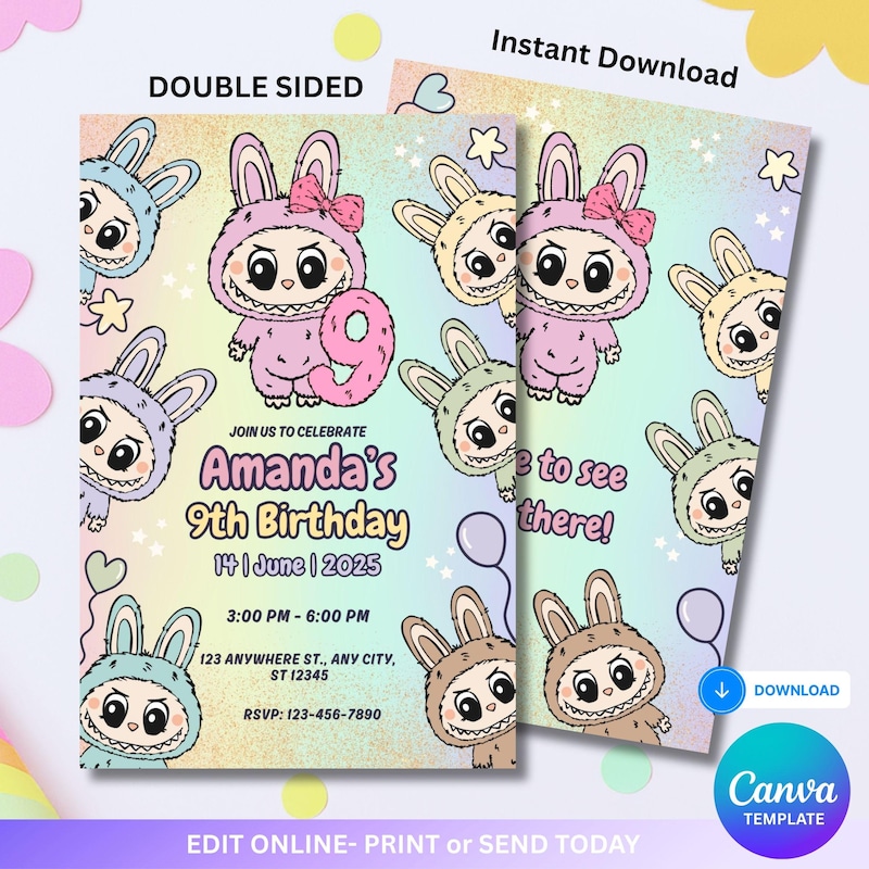 Labubu Invitation - Etsy